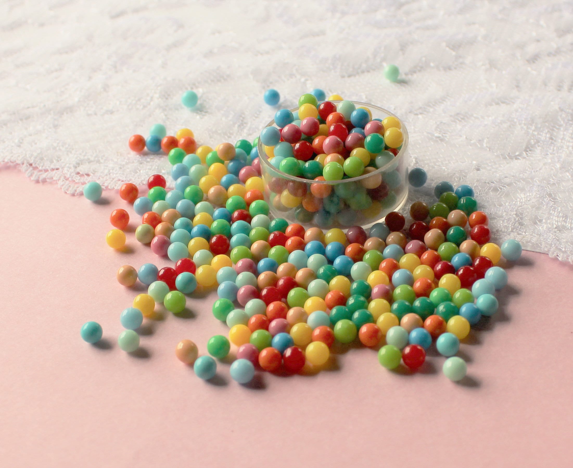 40g Round 4mm Ball Shaped Plastic Fake Rainbow Sprinkles | Etsy