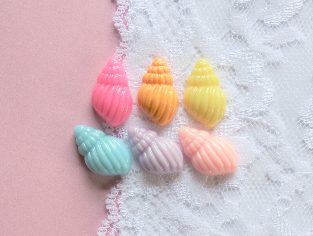 6 Pcs Assorted Pastel Conch Sea Shell Cabochons - 21x13mm - Etsy