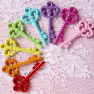 8 Pcs Big Rainbow Key Pendants - 62x29mm - Etsy
