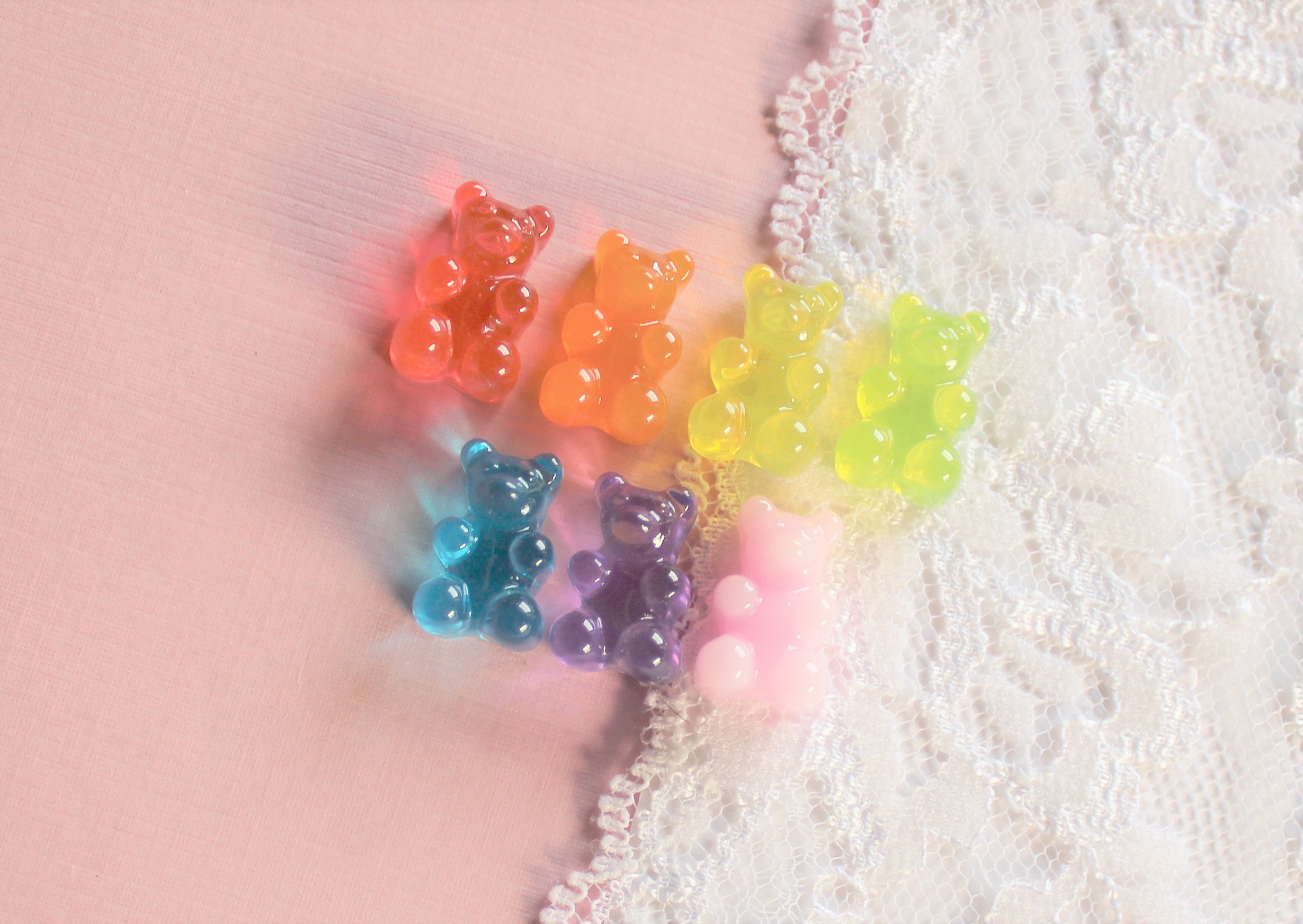 7 Pcs Assorted Realistic Gummy Bear Cabochons 17x10mm | Etsy