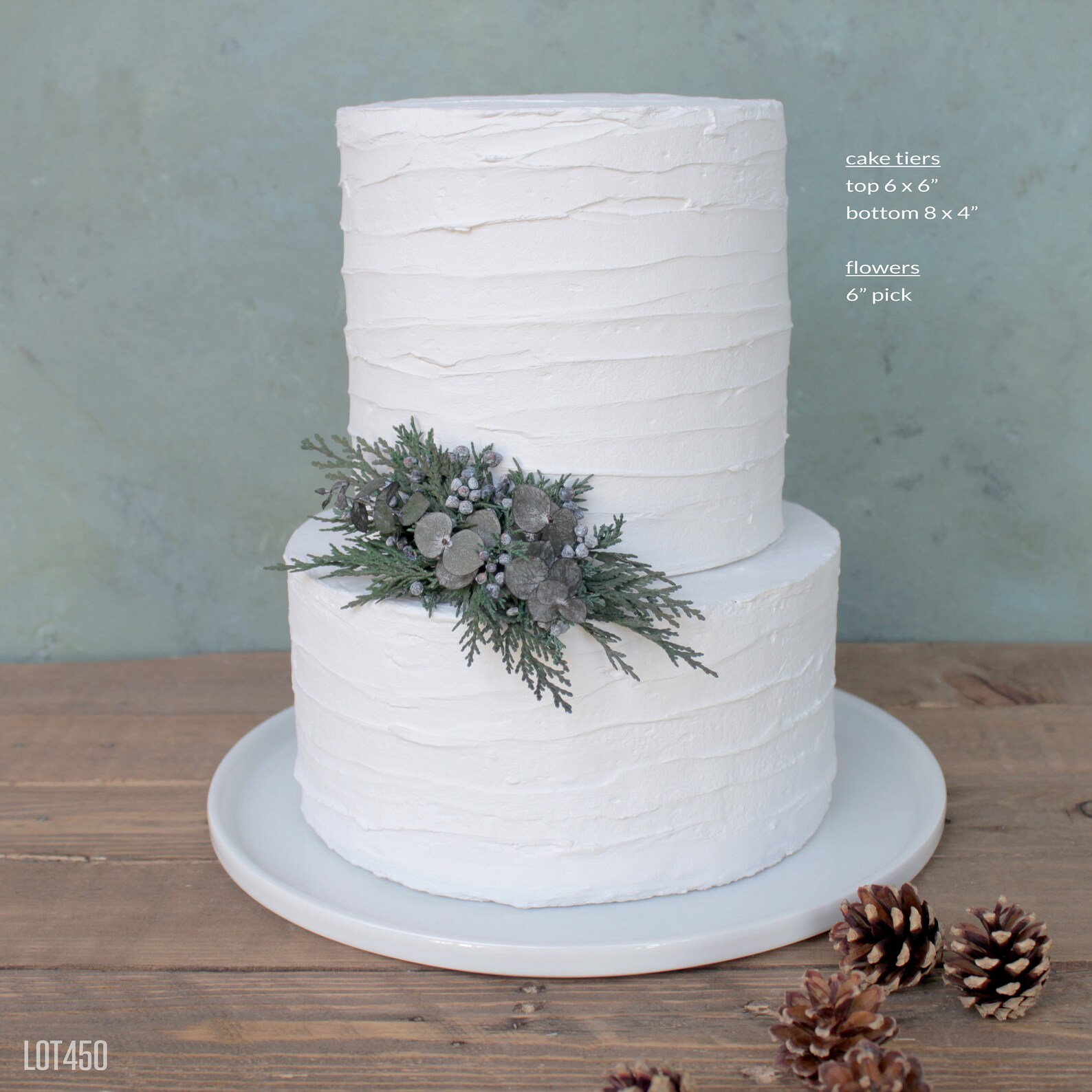 Evergreen Cake Pick, Pine and Eucalyptus, Winter Woodland Cake ...