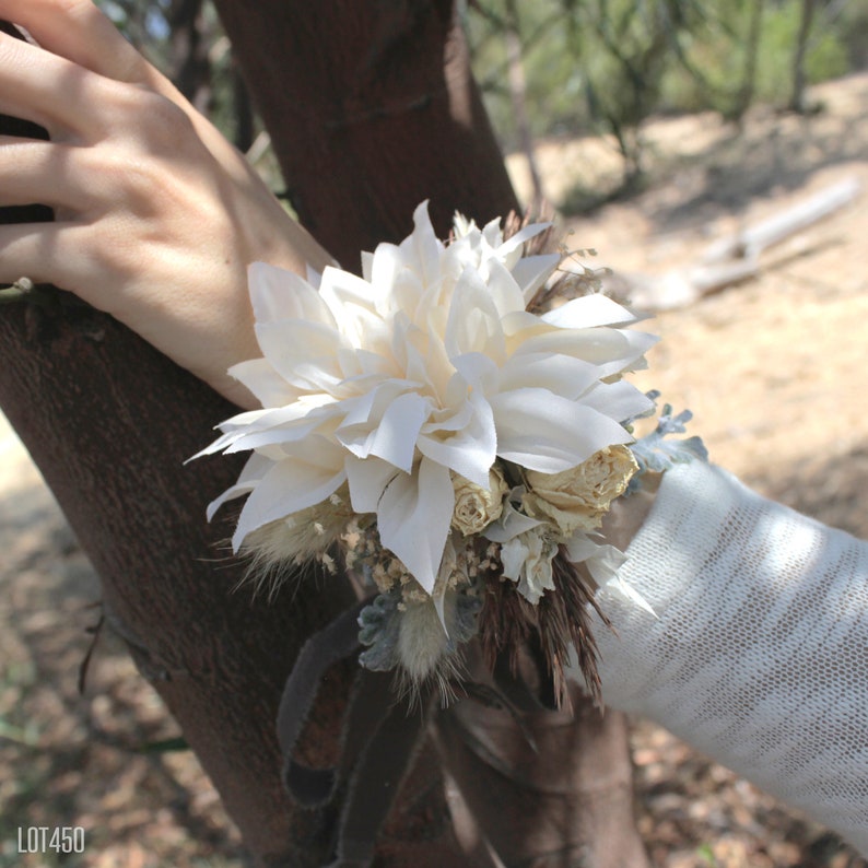 Rustic Boho Floral Corsage Wrist or Pin on Corsage With - Etsy