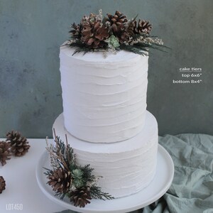 Pine Cone Cake Decoration Set, Pinecone Succulent Evergreen Topper and ...