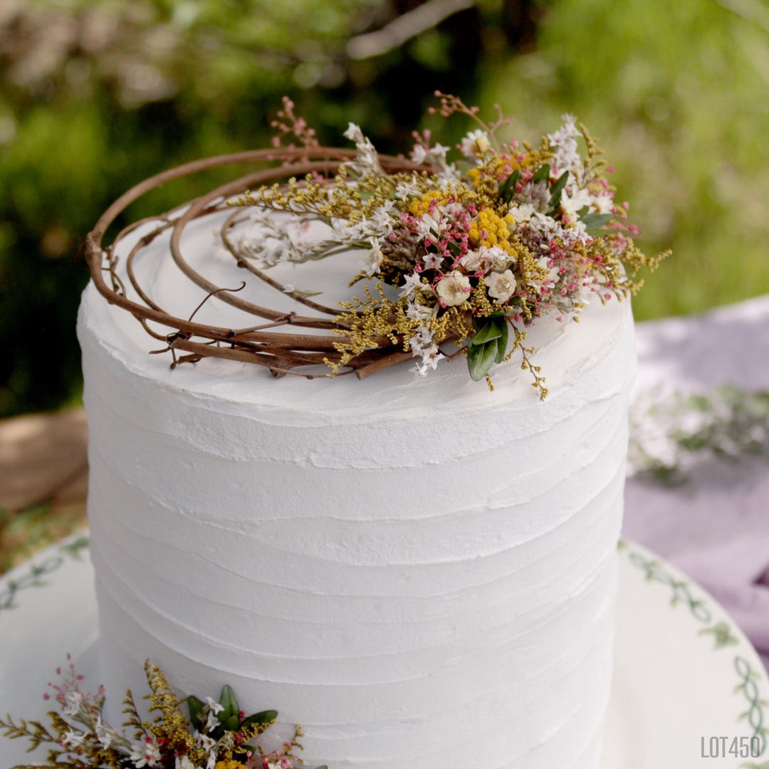 Spring Cake Topper With Mixed Wildflowers, Dry Flower Cake Top, Flowers ...
