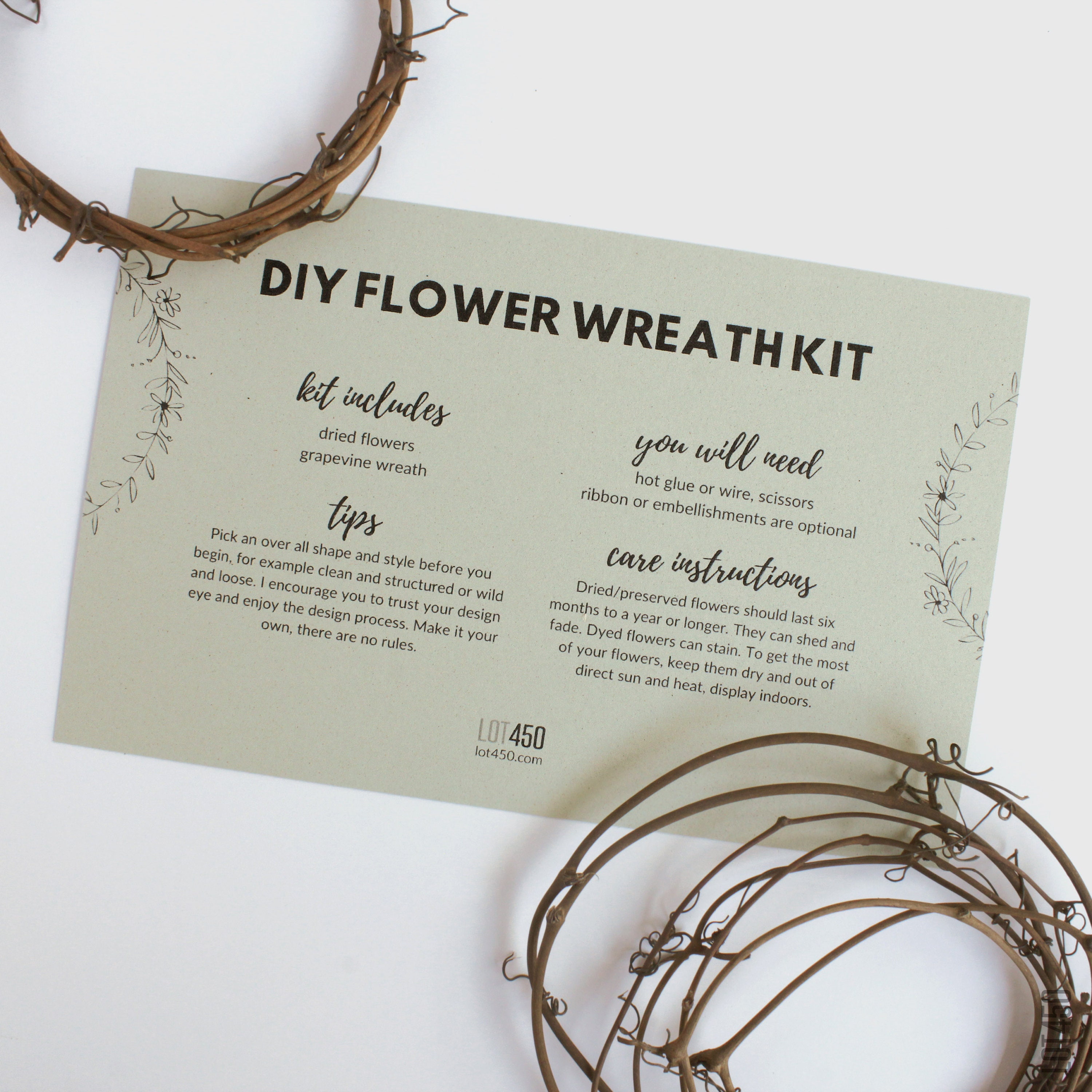 Floral Craft Gift DIY Flower Wreath Kit Mixed Dried Flowers - Etsy