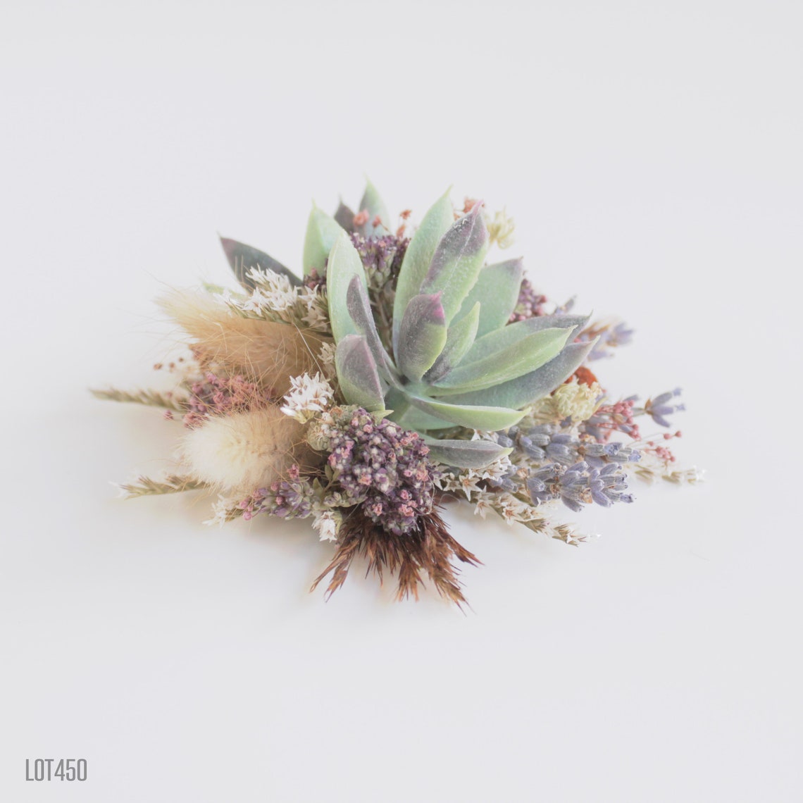 Wildflower Succulent Corsage Brown and Lavender Rustic - Etsy