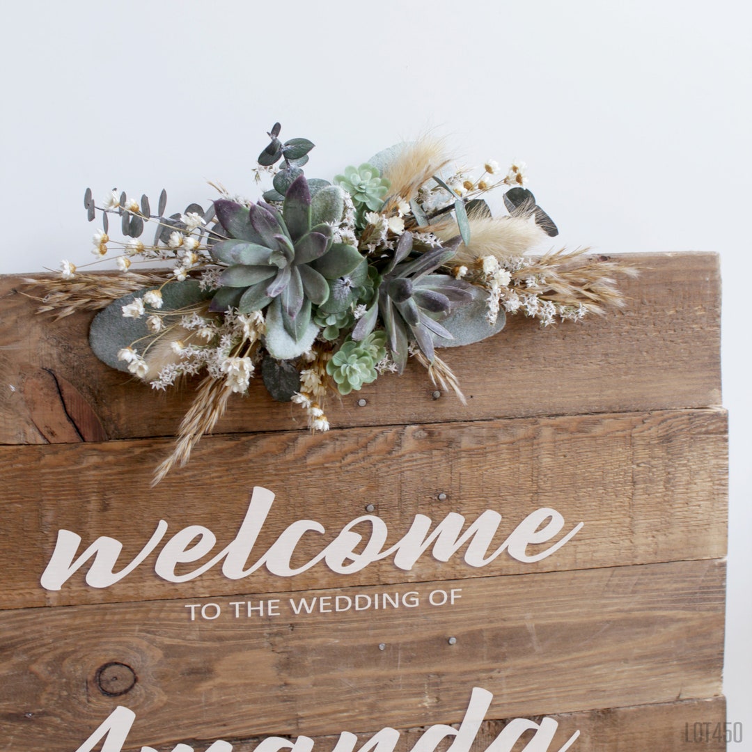 Boho Flowers for Wedding Sign, Swag Clip on Floral Arrangement With ...