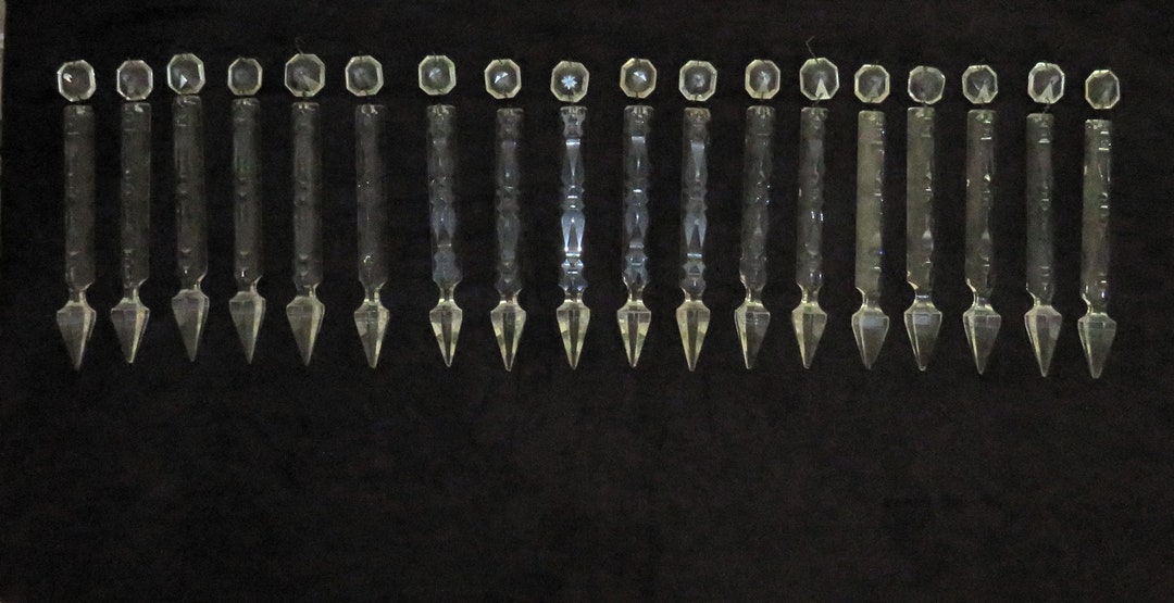 Set of 18 Long Fancy Antique Lamp Prisms Lusters 9 Cut - Etsy