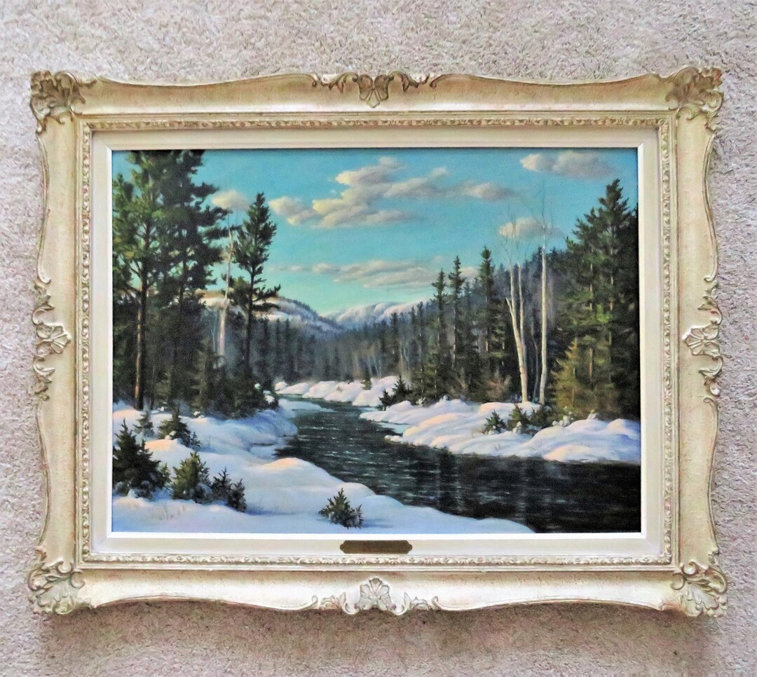 N. J. Taylor "winter's End" Landscape Oil Painting - Etsy