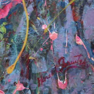 Large Splatter Painting Abstract Mid Century Modern Paint Splash Art ...