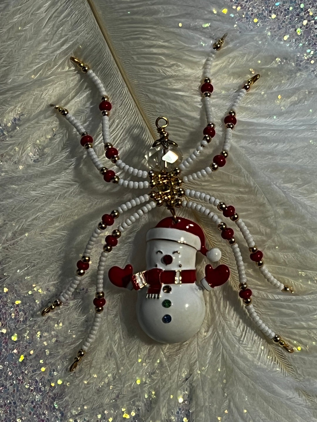 Beaded Snowman Spider - Etsy