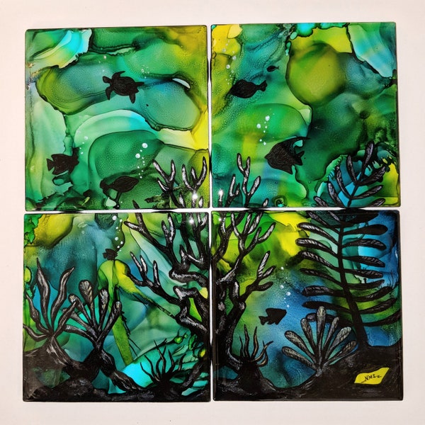 Alcohol Paint Tiles - Etsy