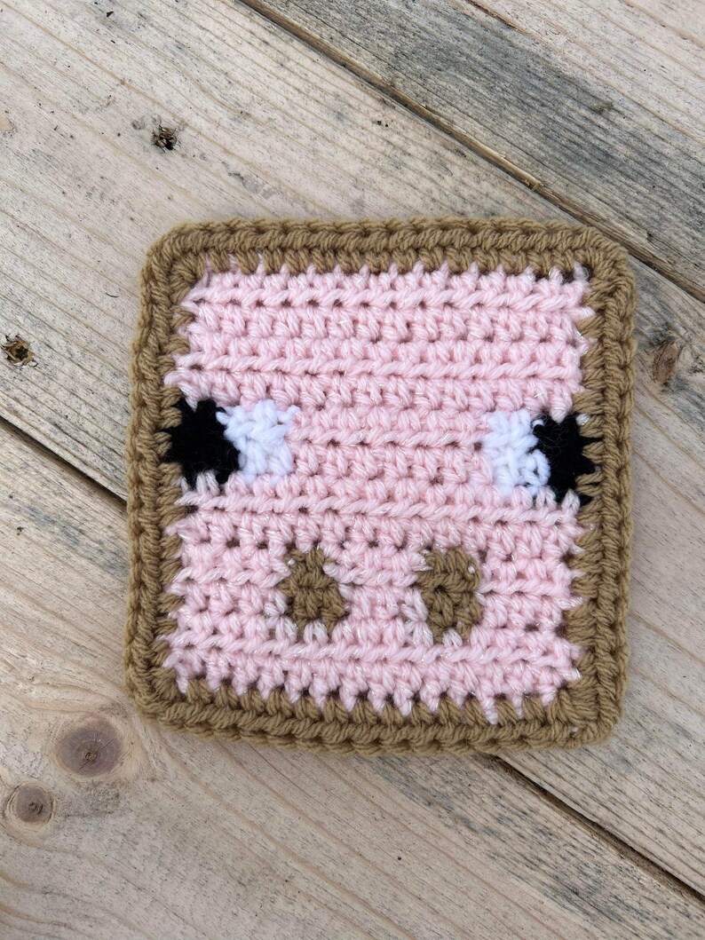 Minecraft Pig Square Crochet Pattern - Minecraft Granny Square ...