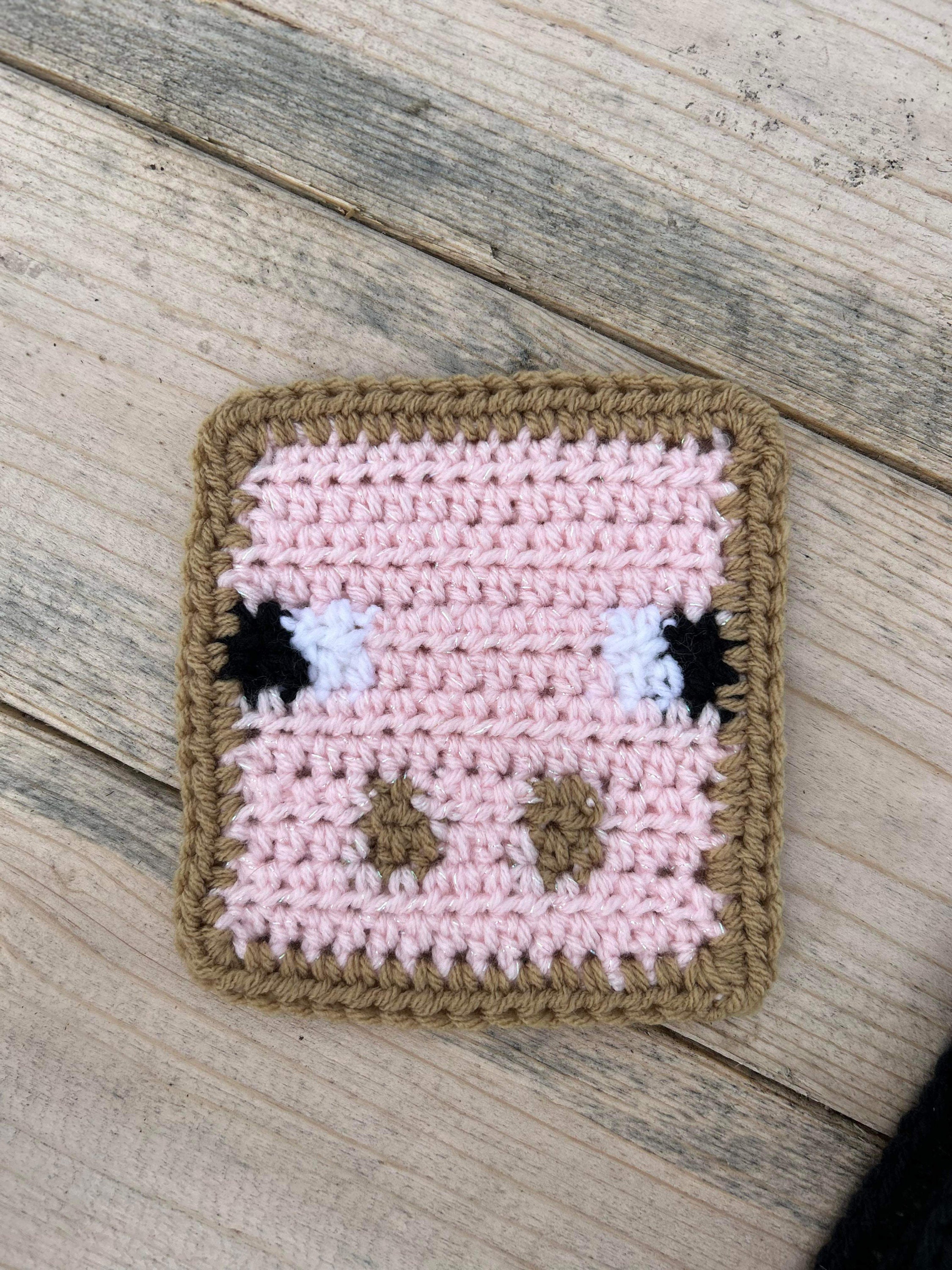 Minecraft Pig Square Crochet Pattern - Minecraft Granny Square ...