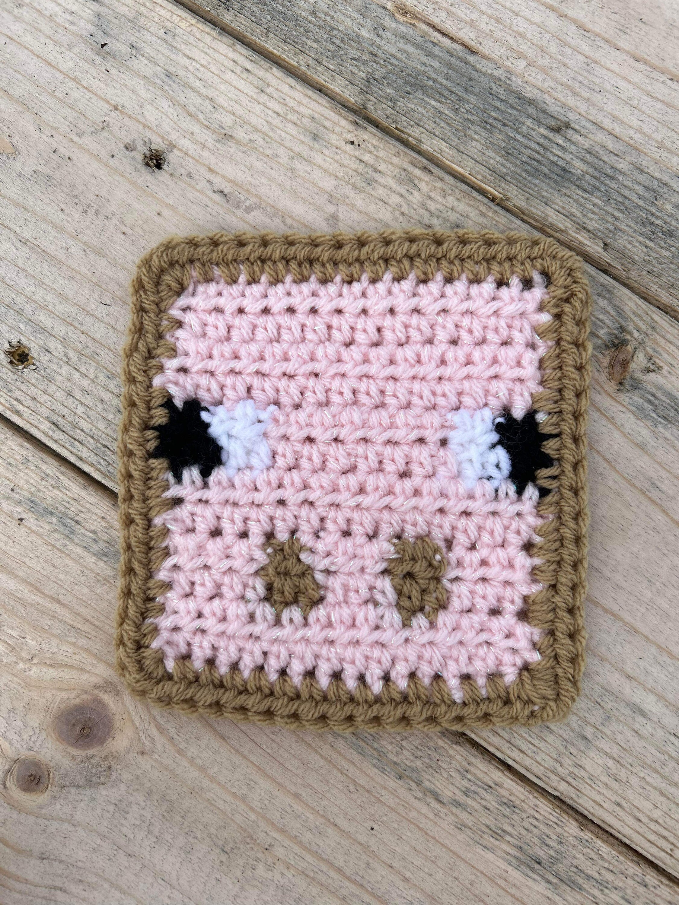 Minecraft Pig Square Crochet Pattern - Minecraft Granny Square ...