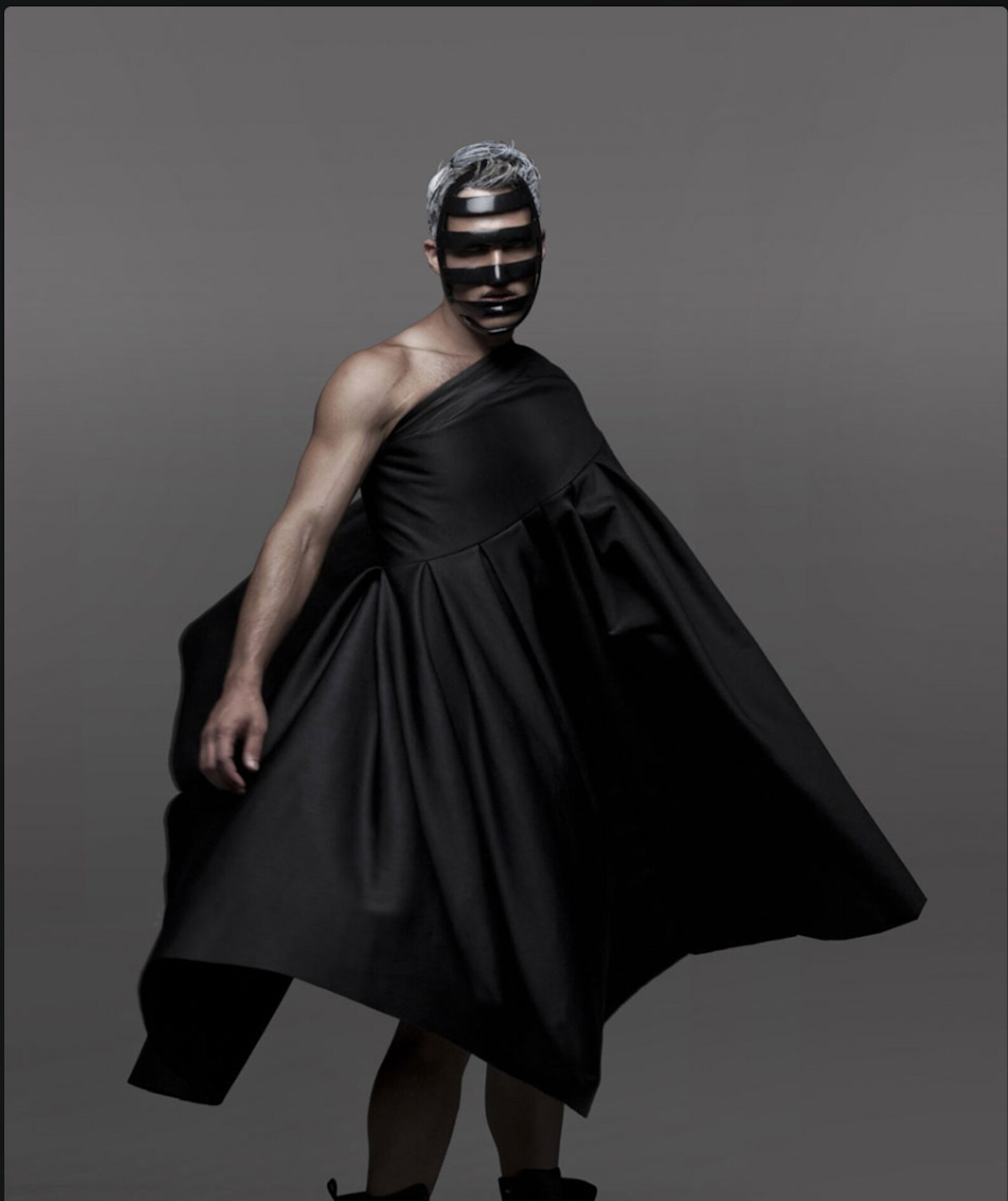 Fashion Mask Black Full Face Couture Photo Art Shooting stripes - Etsy