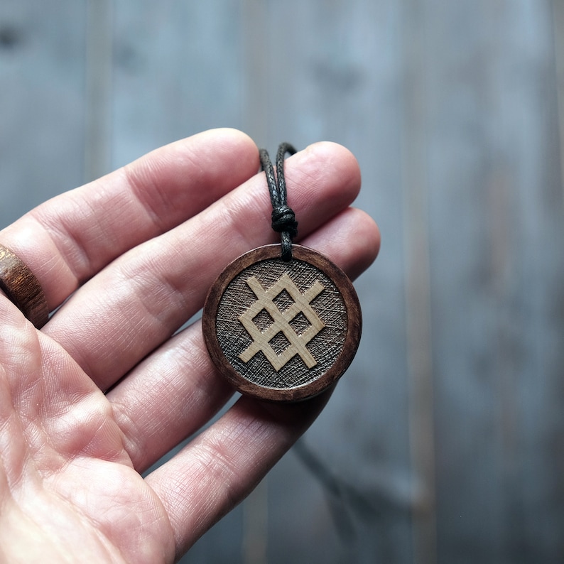 Wood Necklace-gar Rune Pendant Gar Rune Necklace - Etsy