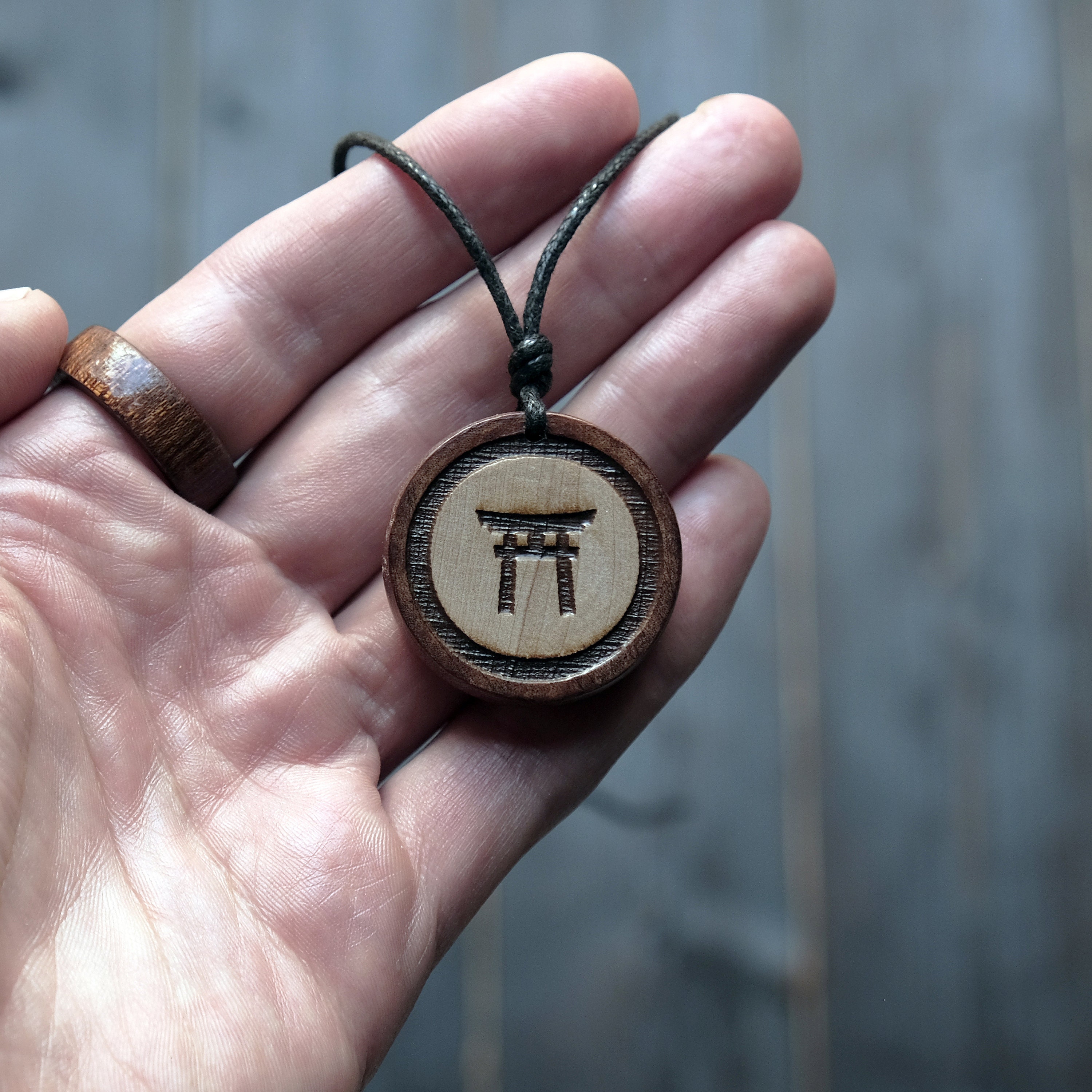 Wood Necklace-torii Necklace Shinto Gate Pendant Japanese - Etsy UK
