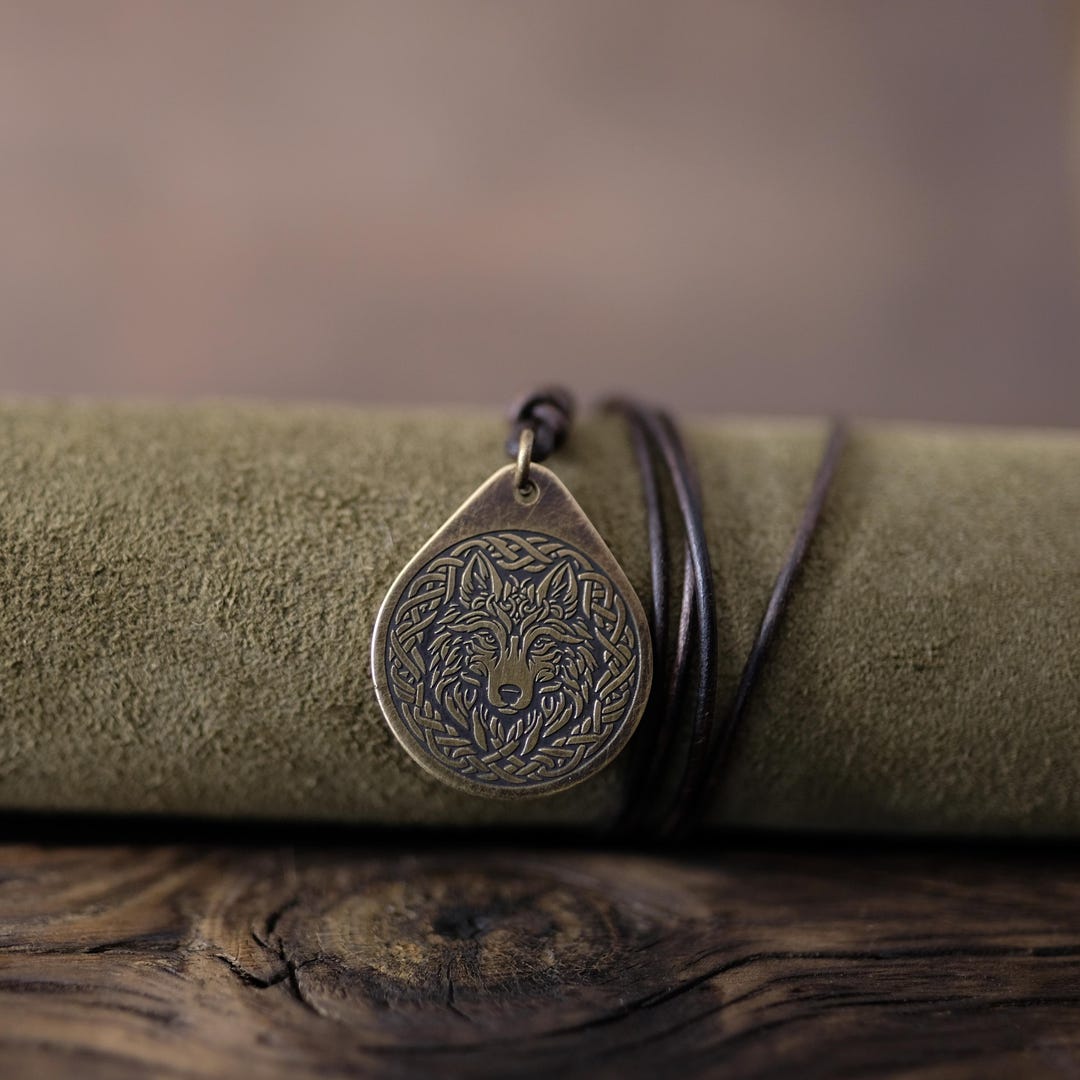 Celtic Wolf Necklace/pendant. Made From Solid Brass With Adjustable ...