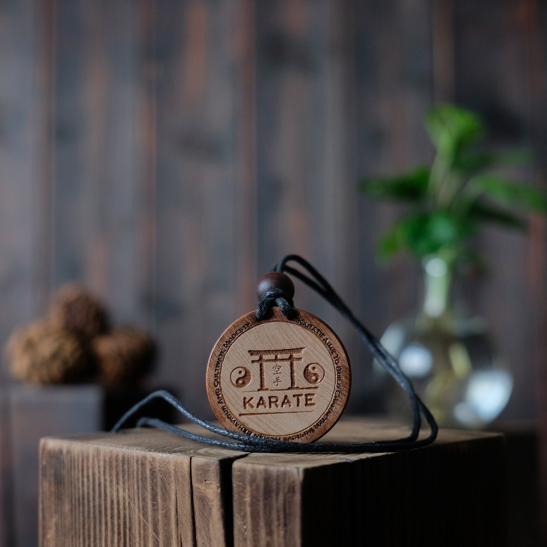 Wood Necklace-karate Pendant, Martial Art Necklace, Japanese Martial ...