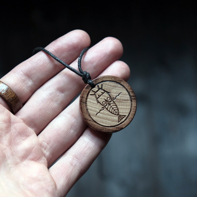 Wood Necklace-nommo Pendant Nummo Symbol Carved From Solid - Etsy Finland