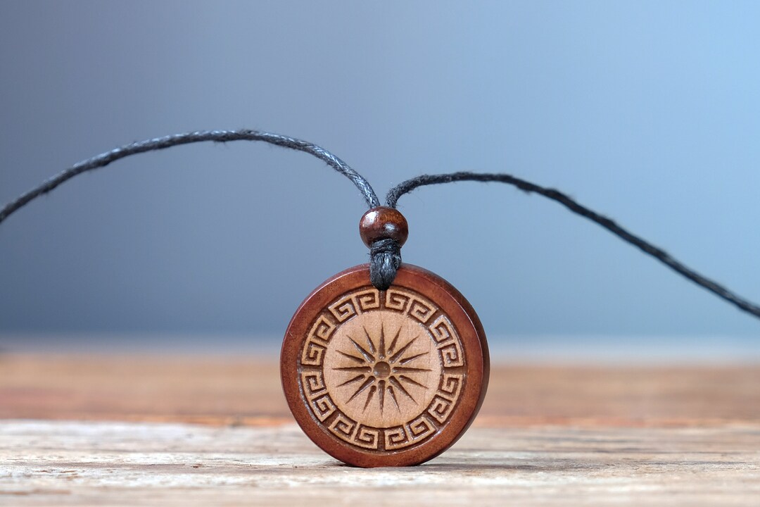 Wood Necklace-sun Symbol Necklace Sun Pendant Star of - Etsy