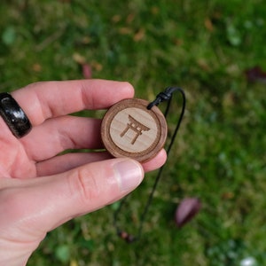 Wood Necklace-torii Necklace, Shinto Gate Pendant, Japanese Gate Symbol ...