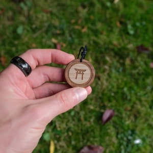 Wood Necklace-torii Necklace, Shinto Gate Pendant, Japanese Gate Symbol ...