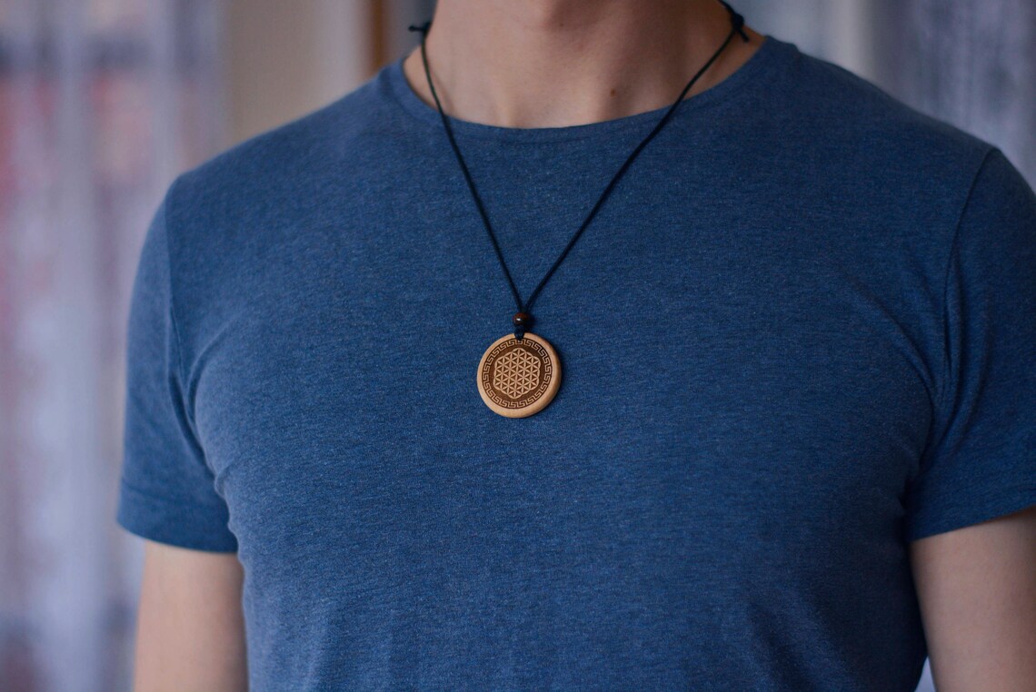 Gift Yogi Flower of Life Unisex Solid Sycamore Wood Pendant - Etsy UK