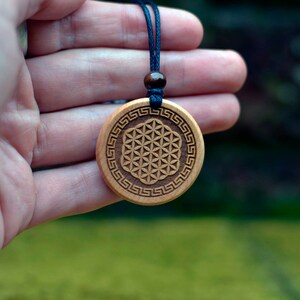 Gift Yogi Flower of Life Unisex Solid Sycamore Wood Pendant - Etsy UK