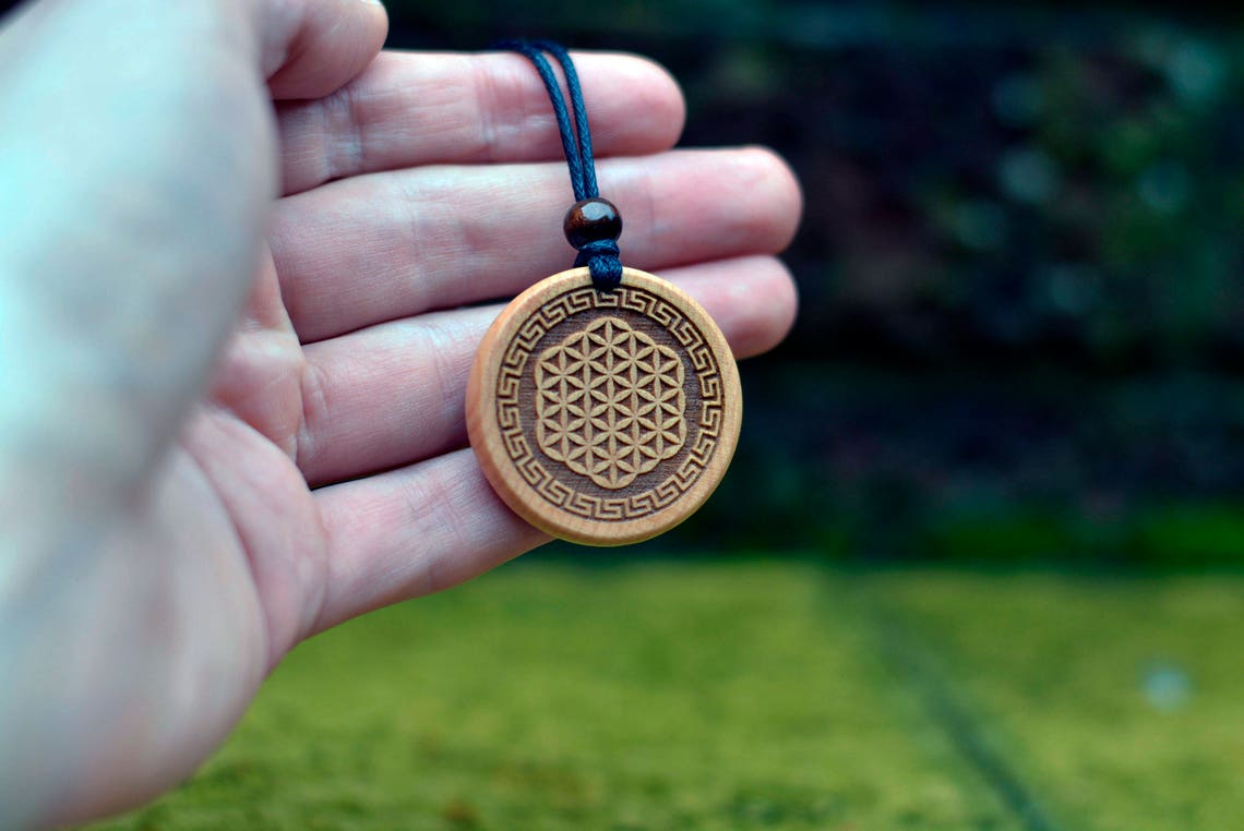 Gift Yogi Flower of Life Unisex Solid Sycamore Wood Pendant - Etsy UK