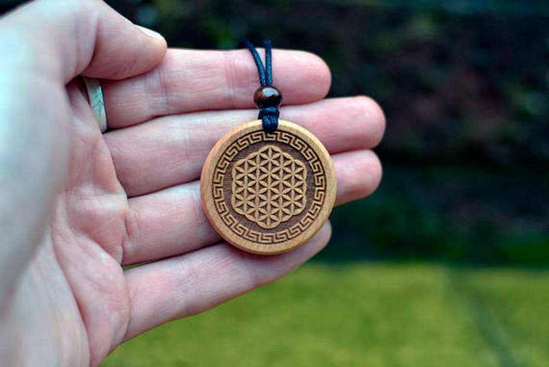 Gift Yogi Flower of Life Unisex Solid Sycamore Wood Pendant - Etsy UK