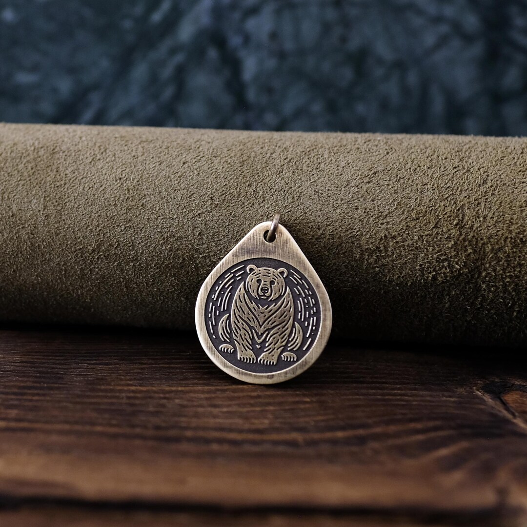 Bear Necklace/pendant. Made From Solid Brass With Adjustable/sliding ...