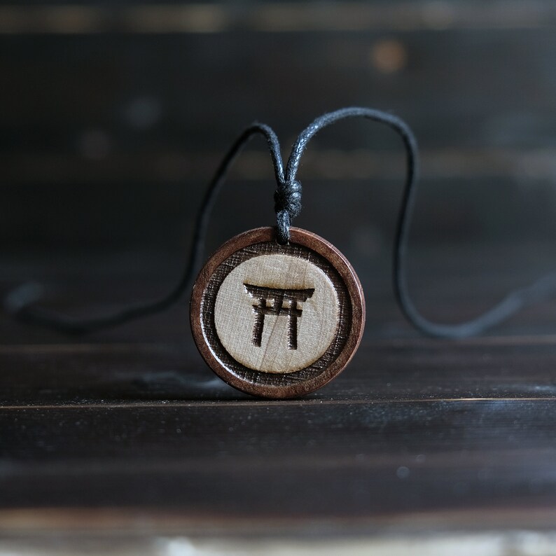 Wood Necklace-torii Necklace Shinto Gate Pendant Japanese - Etsy UK