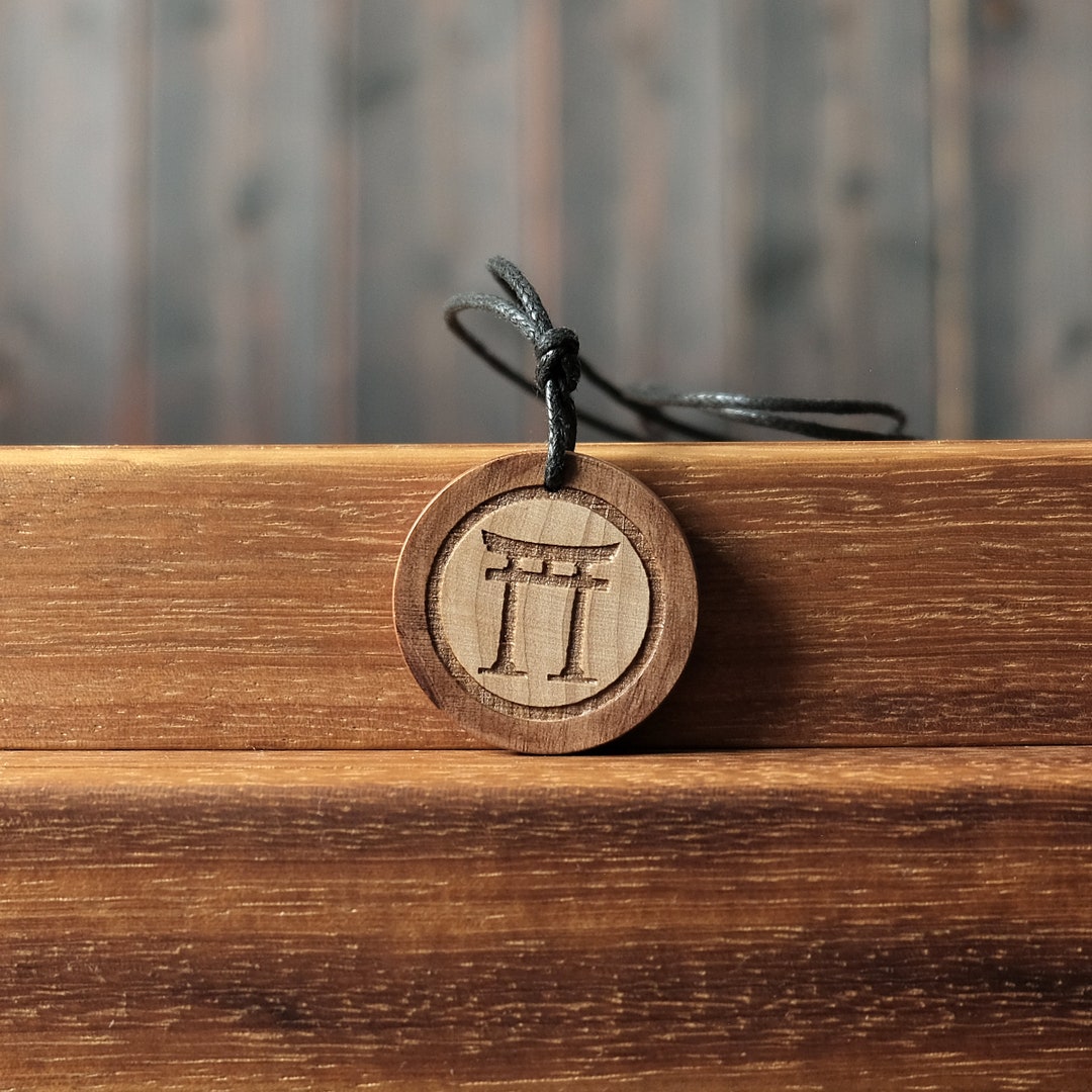 Torii Gate Necklace/pendant Round Solid Wood. Japanese - Etsy