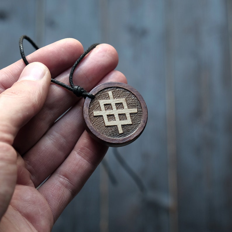 Wood Necklace-gar Rune Pendant Gar Rune Necklace - Etsy