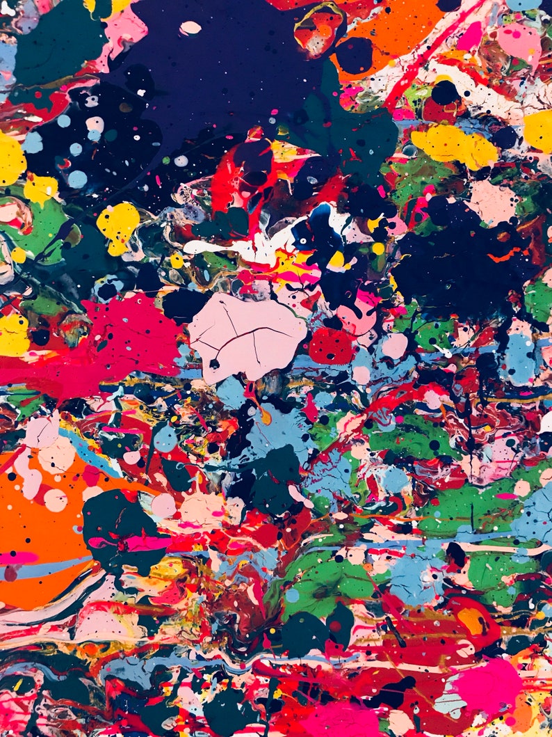 XL Abstract Painting Splatter Art Modern Pink Painting Action - Etsy