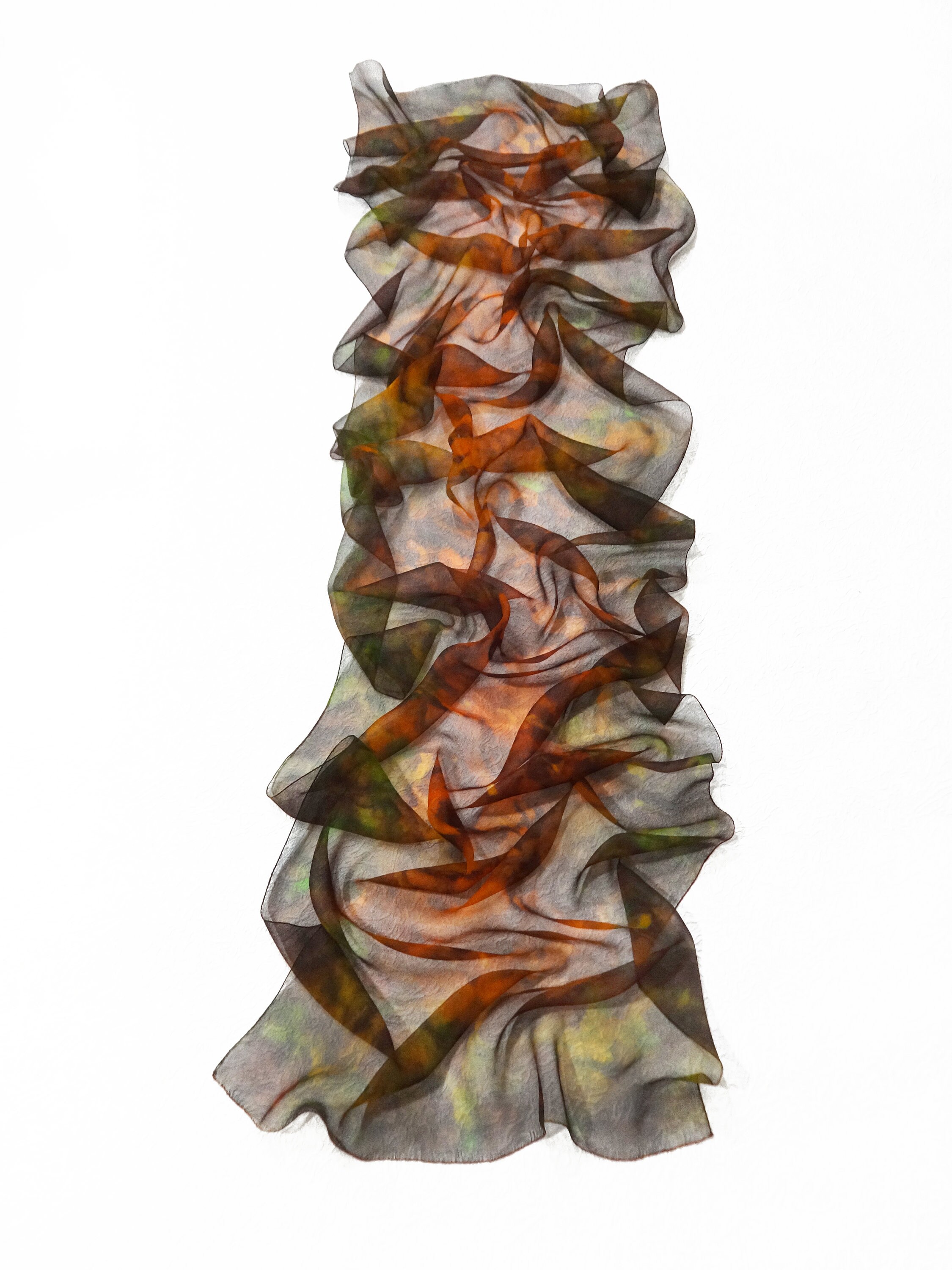 Chiffon Silk Scarf Hand Painted Bright Long Sheer Evening Wrap Hand ...