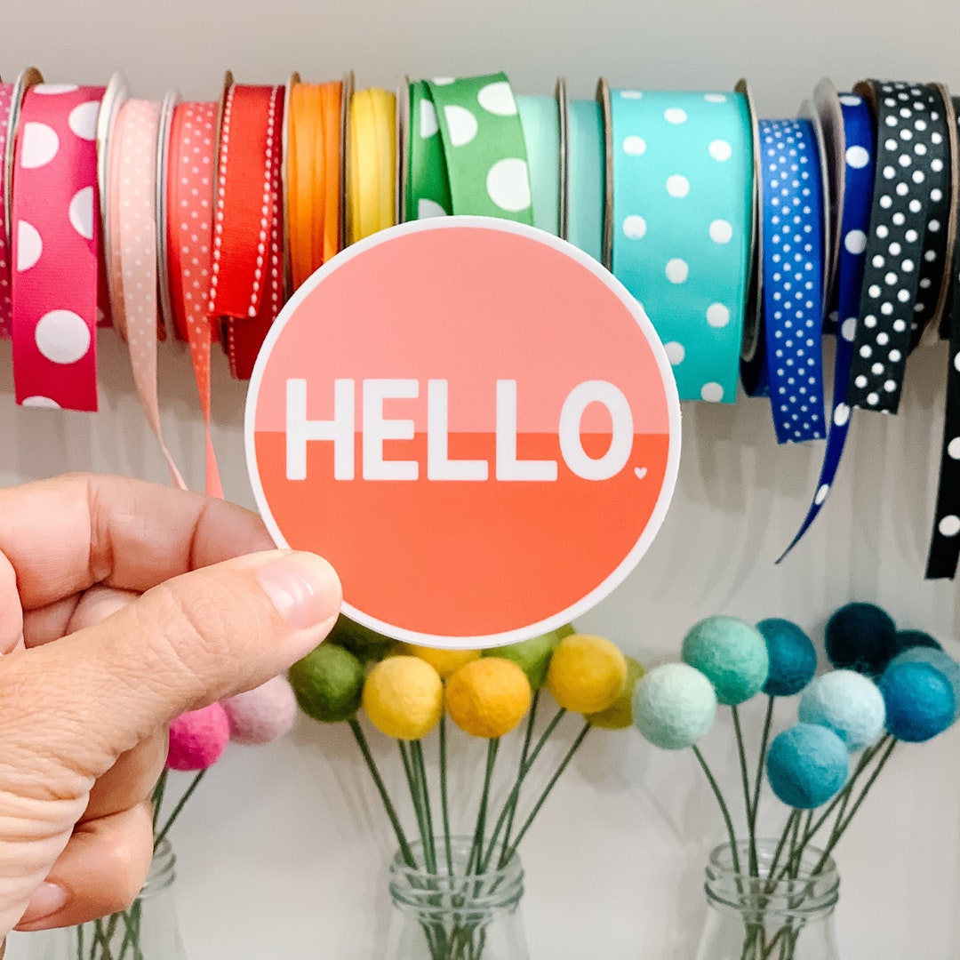Hello Vinyl Sticker - Water Bottle Sticker - Laptop Sticker - Planner ...