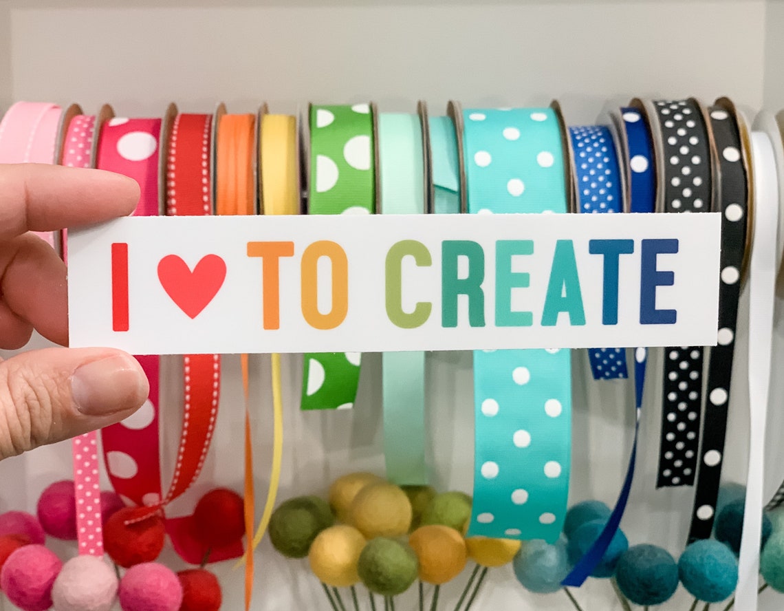 I Love to Create Vinyl Sticker - Water Bottle Sticker - Laptop Sticker ...