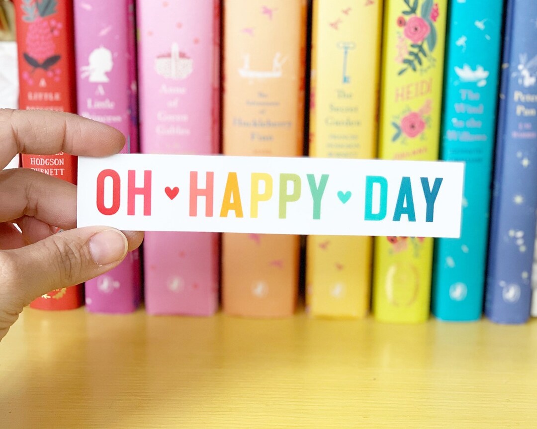 Oh Happy Day Rainbow Colors Vinyl Sticker - Water Bottle Sticker ...