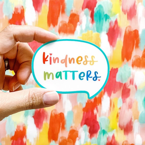 Kindness Matters word bubble rainbow colors vinyl sticker | Etsy