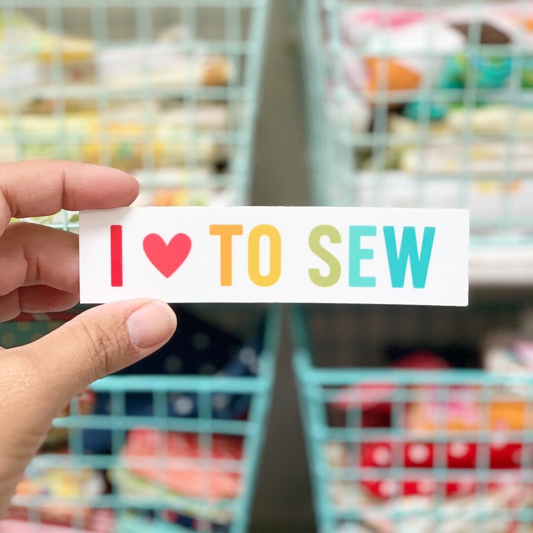 I Love to Sew Vinyl Sticker - Water Bottle Sticker - Laptop Sticker ...