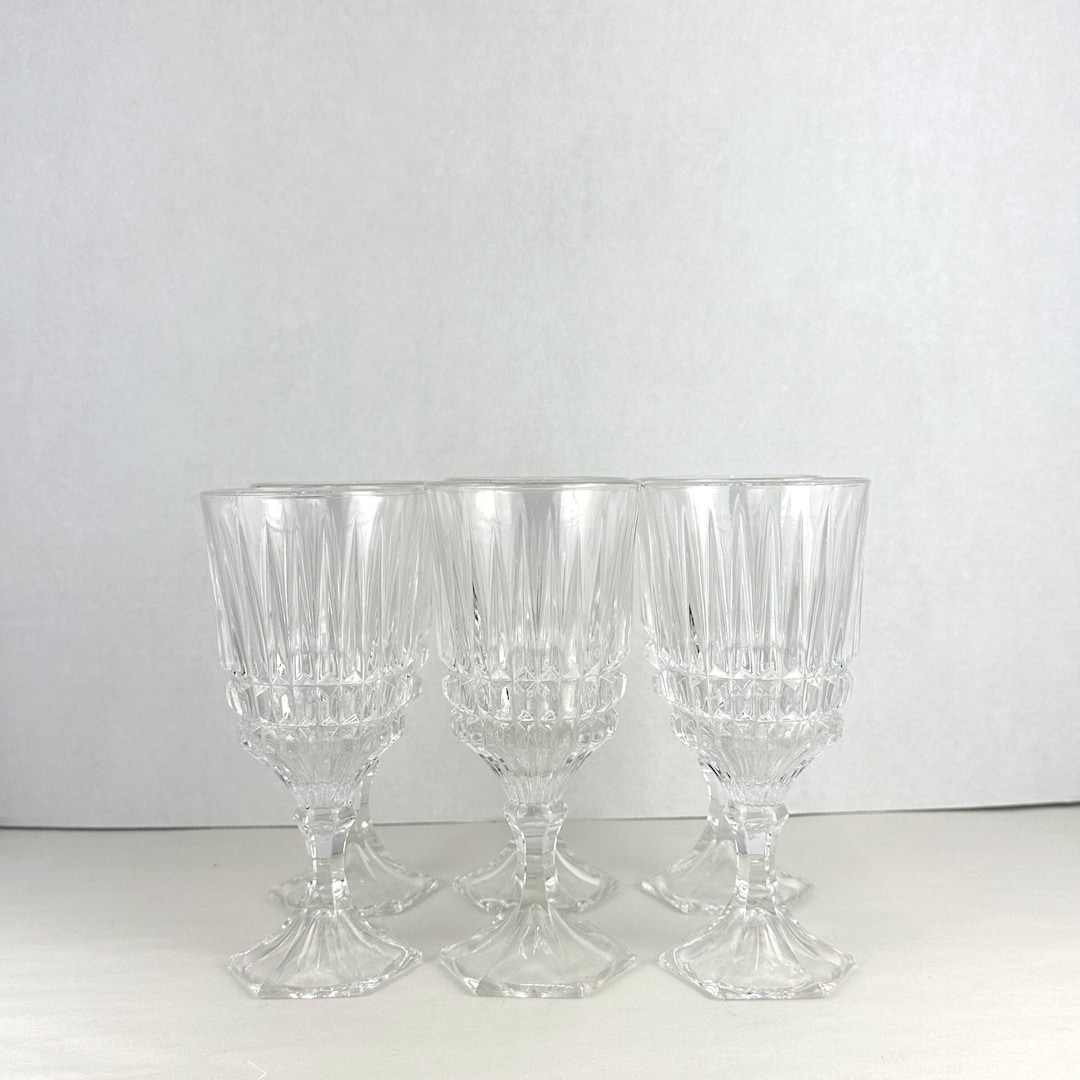 Cylindrical Vintage Crystal Goblets, Set of 6 - Etsy