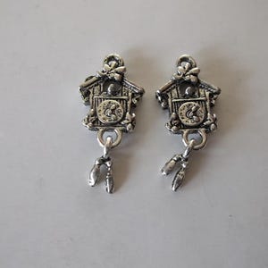 Antique Silver CUCKOO CLOCK Charms - Etsy