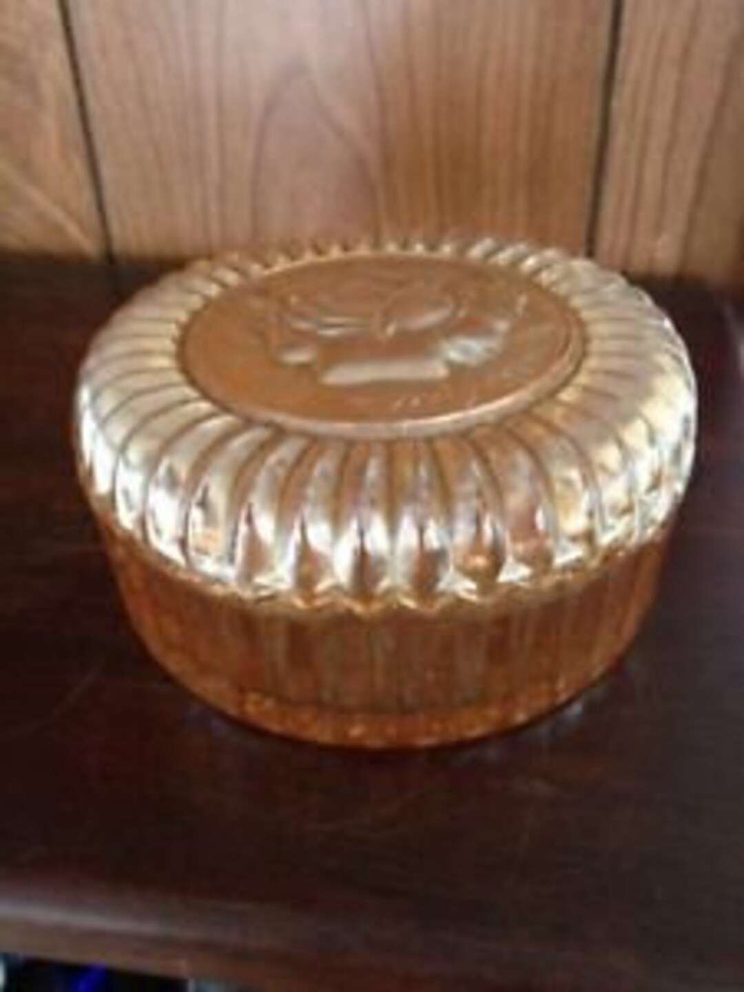 Marigold Iridescent Carnival Glass Powder Dish/ Candy Dish W/ Lid- Rose ...