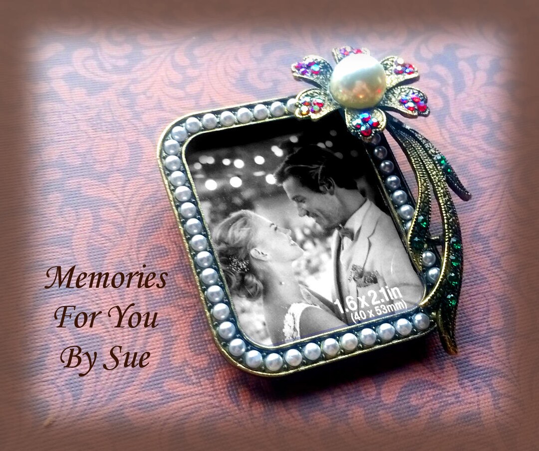 Broche photo en bronze, broche photo de style vintage, épingle photo ...