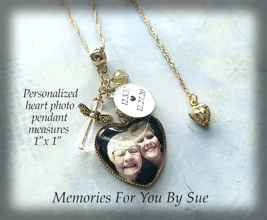 Personalized Gold Heart Memory Picture Necklace,custom Photo Pendant ...