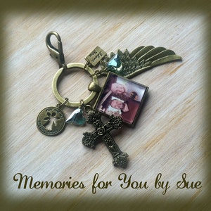 Personalized Bronze Keepsake Photo Pendant Keychain-custom Photo ...
