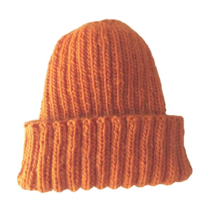 Orange Wool Beanie, Extra Thick, Very Warm, Hand Knit - Etsy